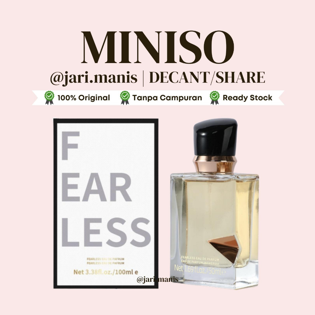 Jual decant share Miniso Fearless tester parfum | Shopee Indonesia