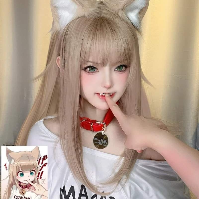 Jual Fullset Cosplay Costume Kostum Wig Rambut Palsu Osakana Neko Cat ...