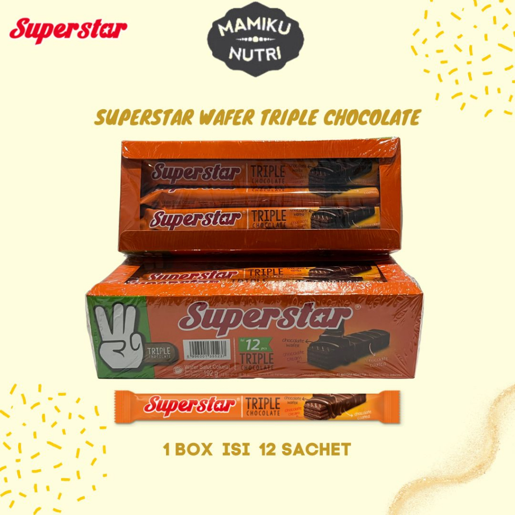 Jual Roma Superstar Wafer Triple Chocolate box (isi 12 pcs) | Shopee ...