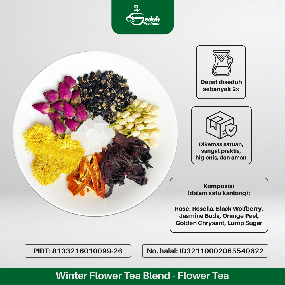 Jual Winter Flower Tea Blend - Rose, Rosella, Black Wolfberry, Jasmine ...