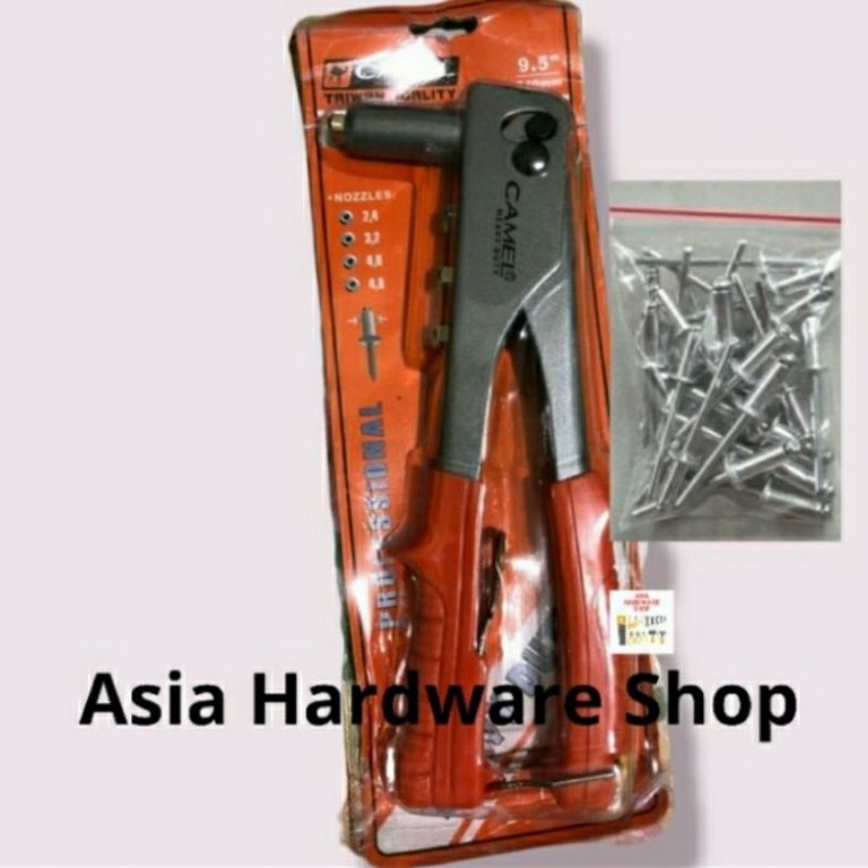 Jual Paket Tang Rivet Hand Rivet CAMEL Taiwan + Paku Tembak | Shopee ...