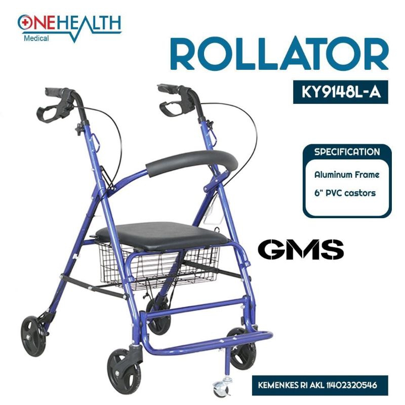 Jual Rollator Walker Roda Onehealth KY9148L-A Alat Bantu Jalan | Shopee ...