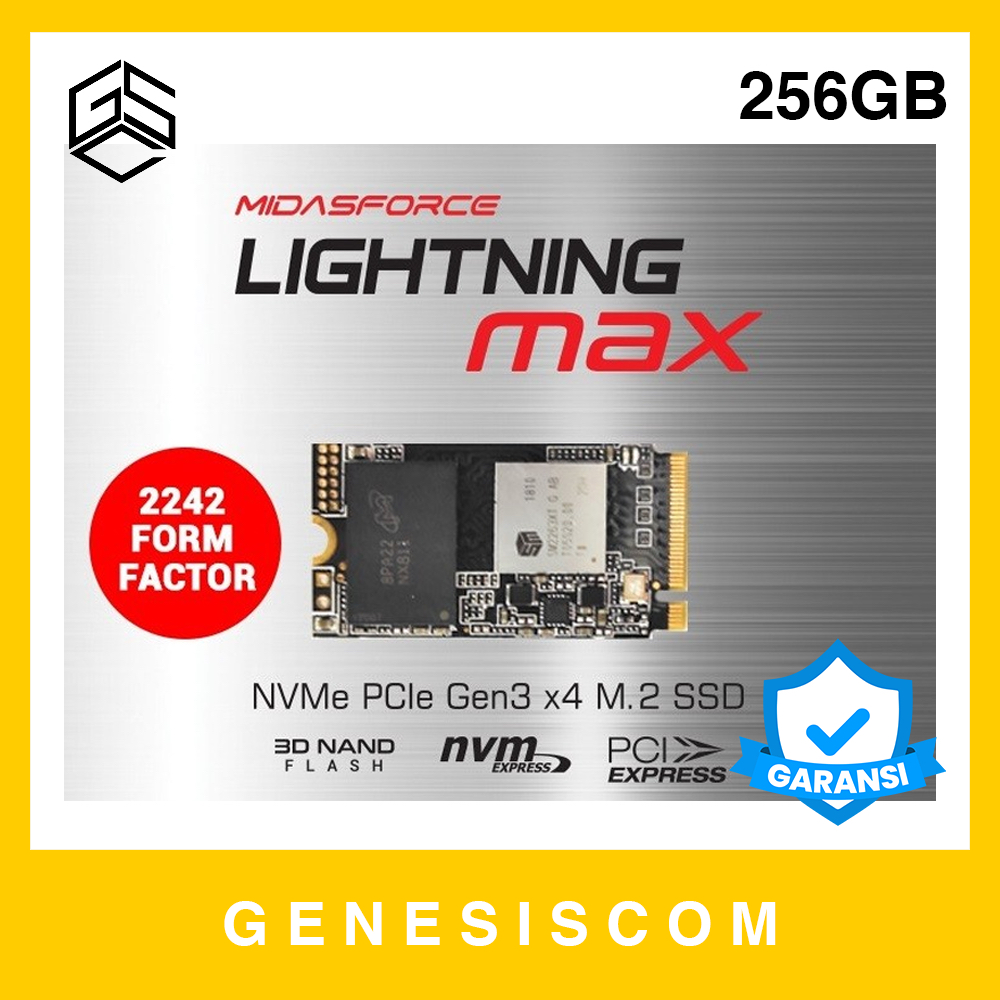 Jual SSD MIDASFORCE 256GB NVME 2242 M2 Lightning Max PCIe Gen3 x4 SSD ...