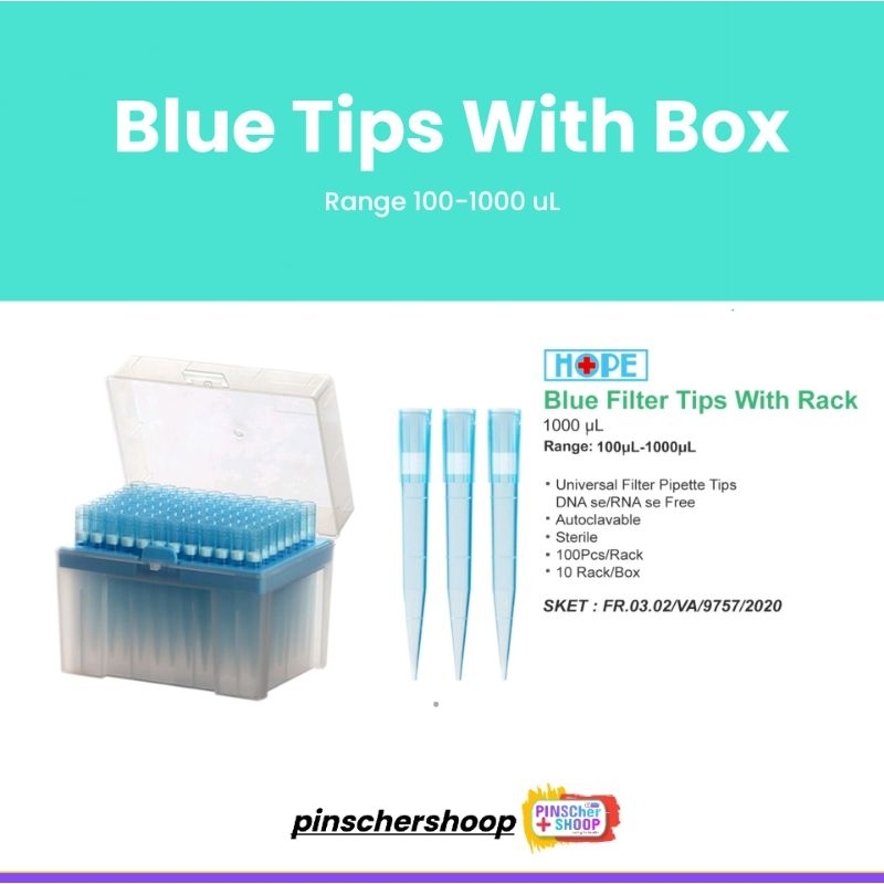 Jual Blue Tips 1000 uL Blue Filter Tips With Rak Box | Shopee Indonesia