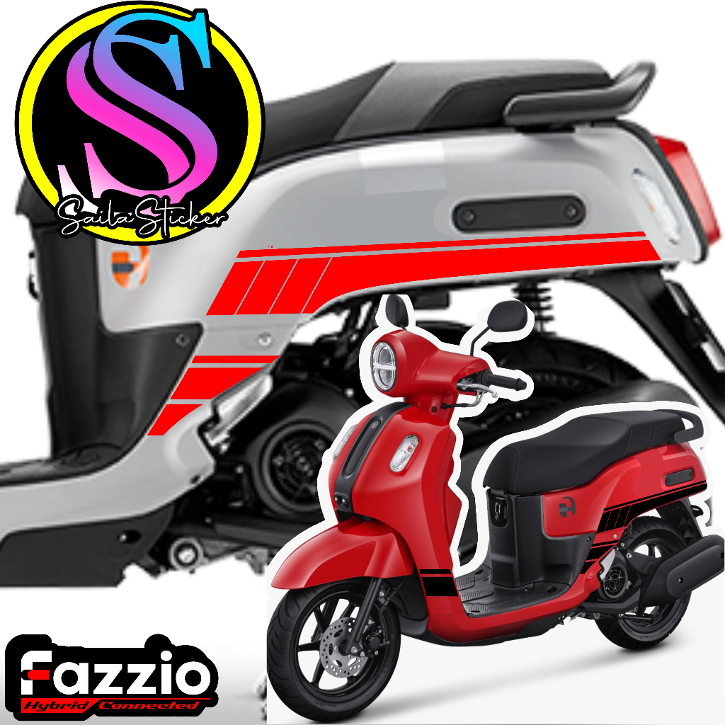 Jual 180/STICKER CUTTING/STICKER MOTOR/STRIPING LIS FAZZIO/STICKER FAZZIO/STICKER RACING/STICKER ...