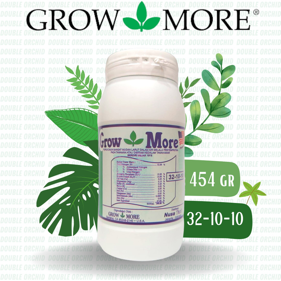 Jual Pupuk Nutrisi NPK GrowMore Daun 32 10 10 454gr Growth More | Shopee Indonesia