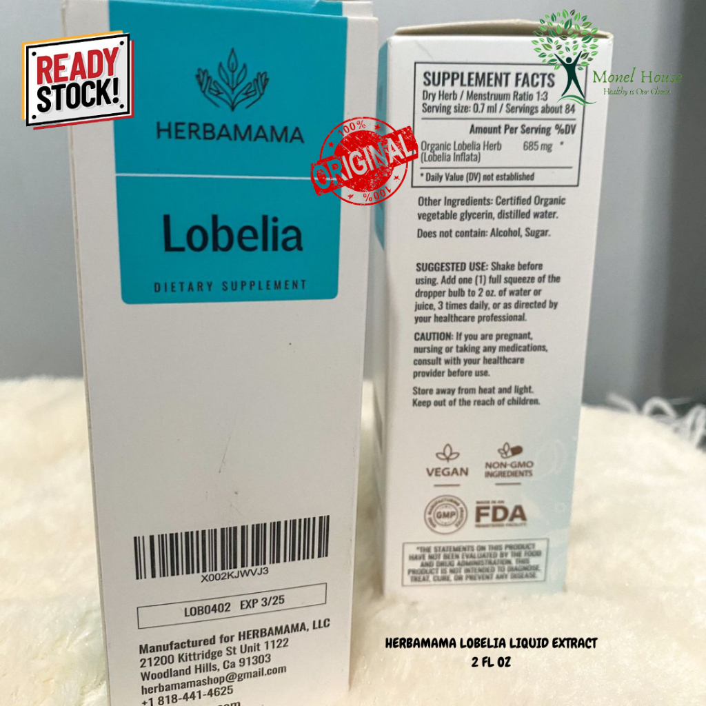 Jual [READY STOCK] HERBAMAMA LOBELIA LIQUID EXTRACT 2 FL OZ | Shopee ...