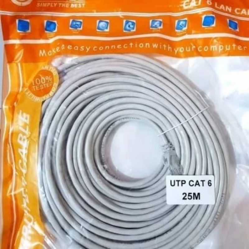 Jual KABEL LAN 25M CAT6 / KABEL UTP JARINGAN CAT6 UTP KABEL UTP 25 METER | Shopee Indonesia