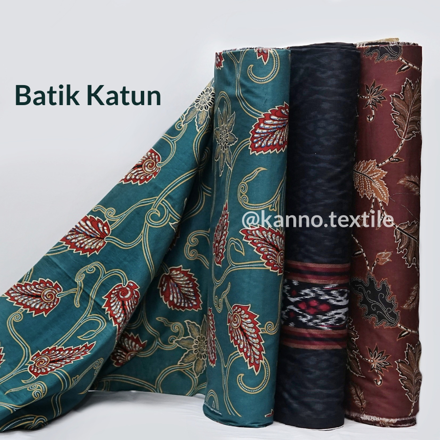 Jual KAIN BATIK KATUN HALUS PRIMISIMA BK-1-41 42 43 MOTIF DAUN ABSTRAK WARNA TOSCA/HITAM/MERAH ...