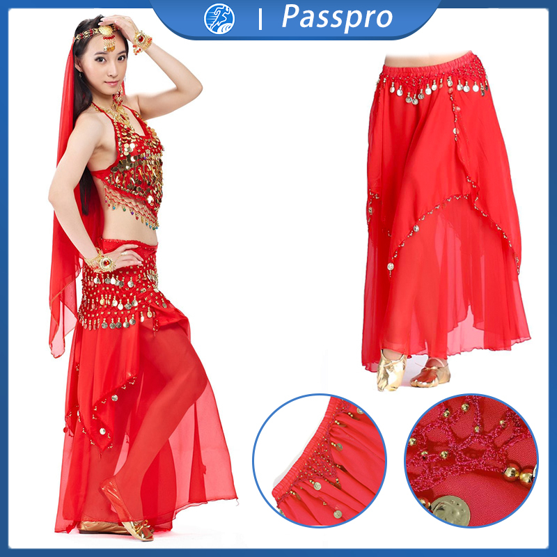 Jual Rok Tari Perut Belly Dance Skirt Coin Sifon Kostum Tari Indian ...