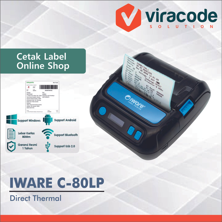 Jual Printer Label Portable Iware IW-C8LP 80mm - Setara PANDA PRJ-80BL ...