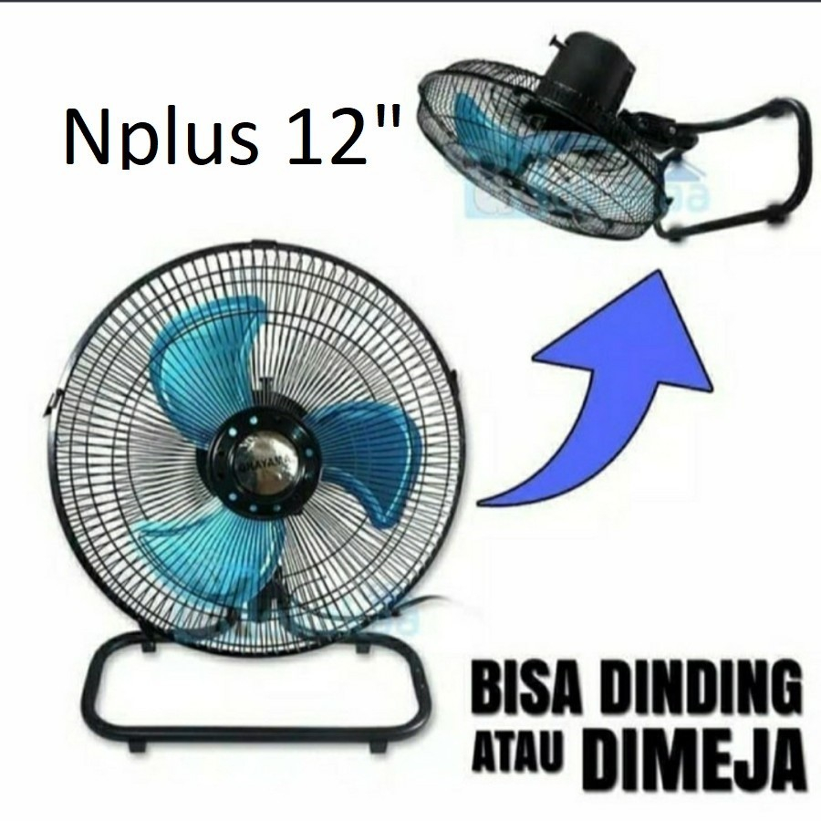 Jual Kipas Angin Besi Tornado 2in1 Nplus 12 Inch Duduk Meja dan Dinding ...