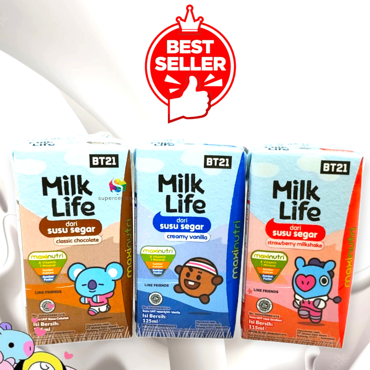 Jual Susu UHT MILK LIFE BT21 115ML MURAH HADIAH ULANG TAHUN boleh ecer ...