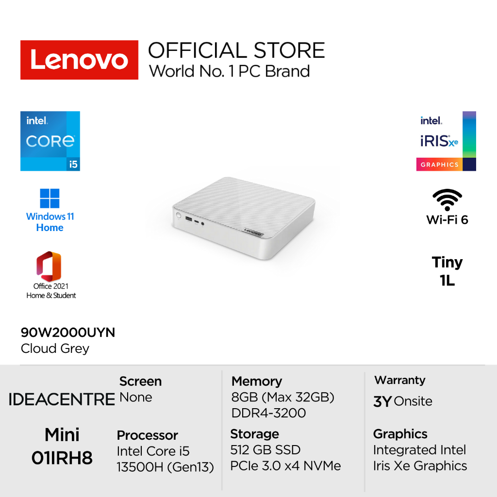 Jual Lenovo PC IdeaCentre Mini 01IRH8 0UYN Intel Core i5 13500H Win11 ...