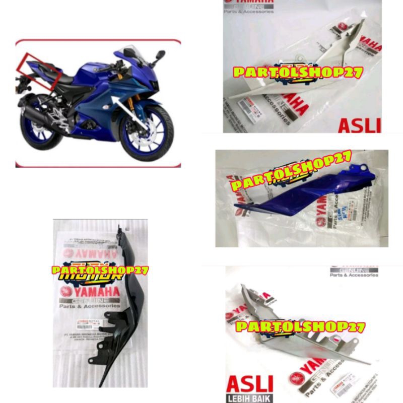 Jual COVER BODY BELAKANG KANAN KIRI ALL NEW R15 V4 CONNECTED BIRU ...