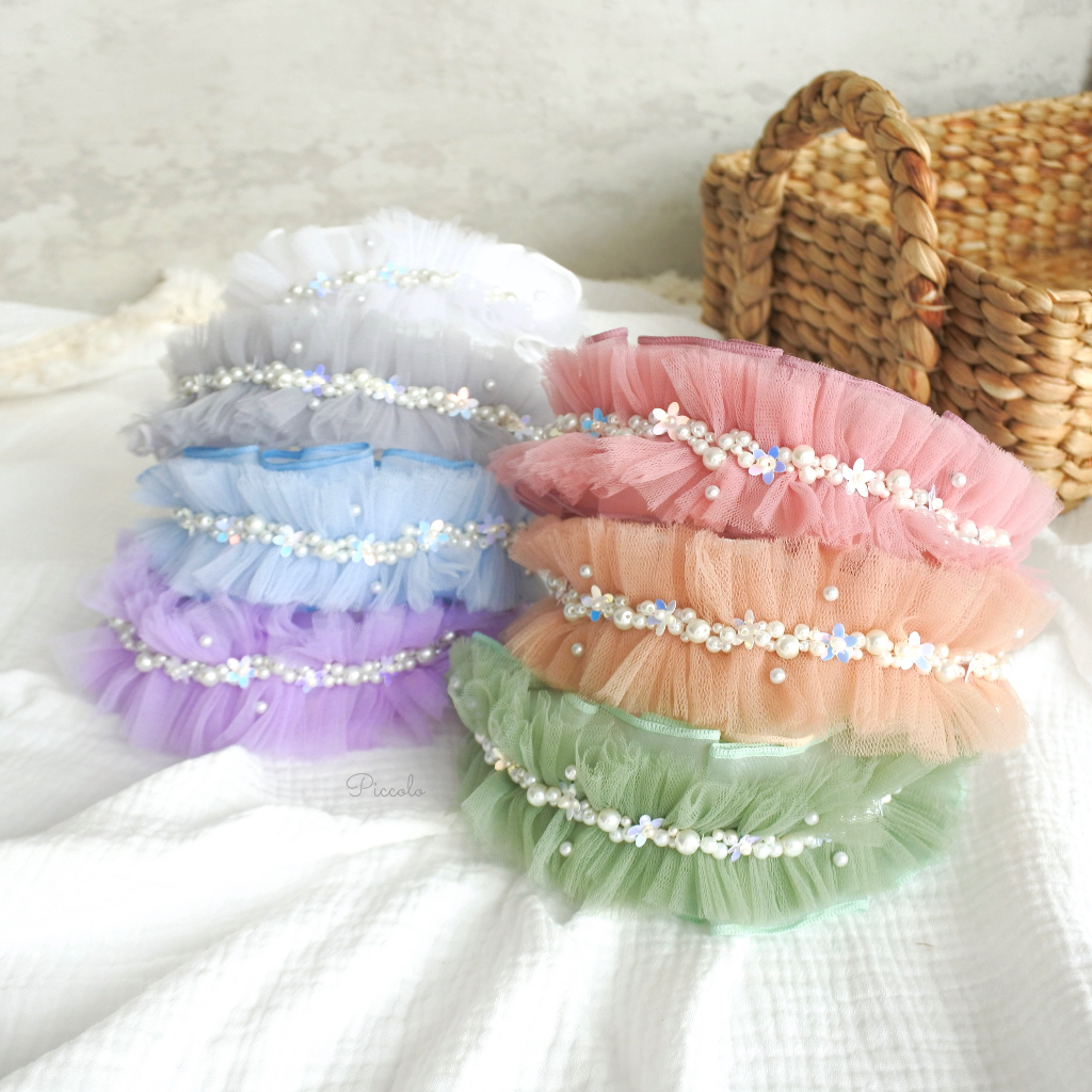 Jual NOEMI Tulle Baby Headband Ruffle Bando Tile Anak Bayi | Shopee ...