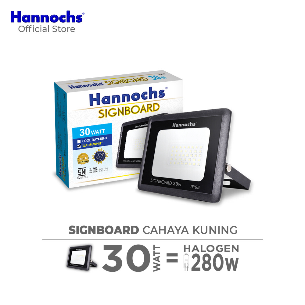 Jual Kap Lampu Sorot Hannochs Signboard 30 Watt Putih Kuning | Shopee ...