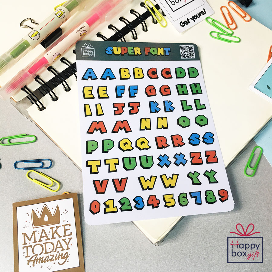 Jual 62Pcs STICKER STIKER PACK AESTHETIC ALPHABET SUPER FONT JOURNAL ...