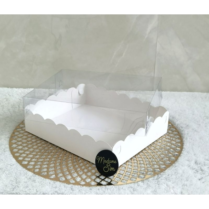 Jual BOX MIKA PUTIH - DUS BOLU - KOTAK PUDDING 25x20x6 (ISI : 10 PCS ...