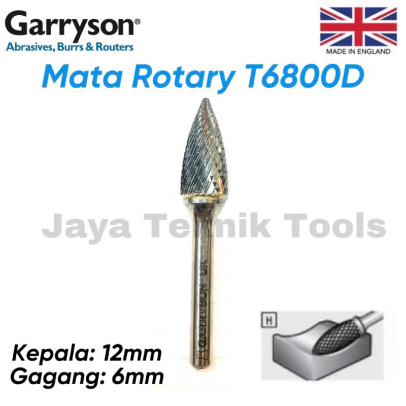 Jual Mata Tuner Garryson T6800 D Rotary 6 mm Tungsten Carbide Burr Double | Shopee Indonesia