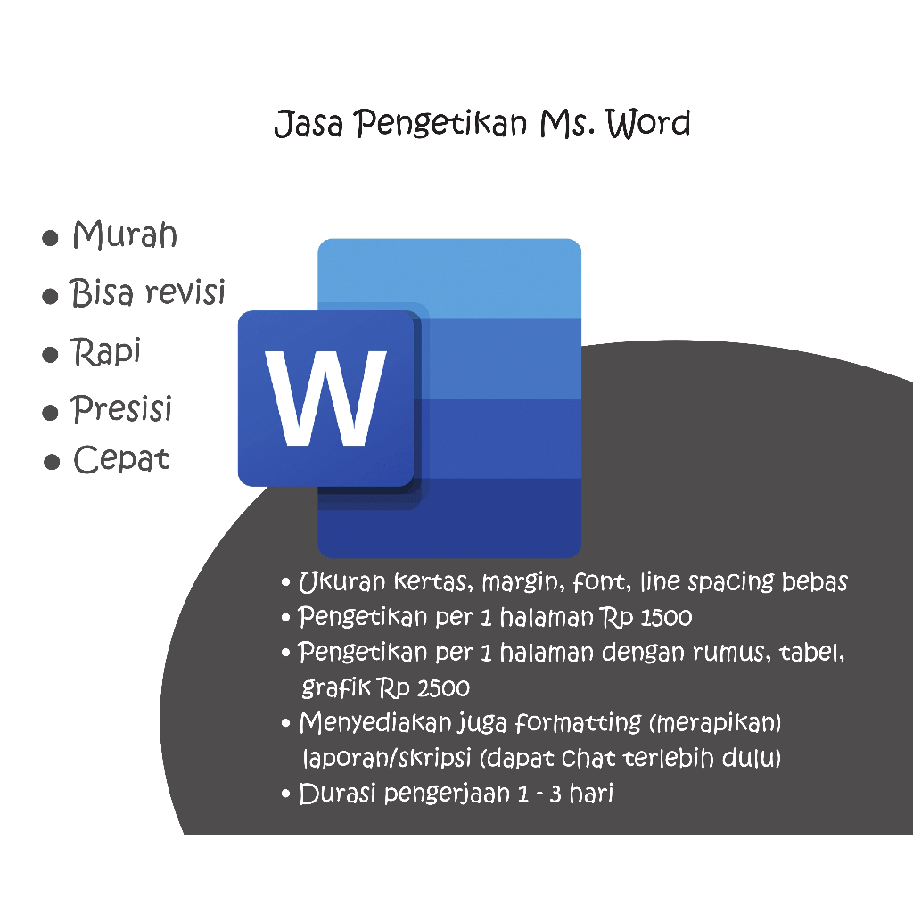 Jual Bantuan Pengetikan Word (Skripsi, Laporan Praktikum, Tugas, dll ...