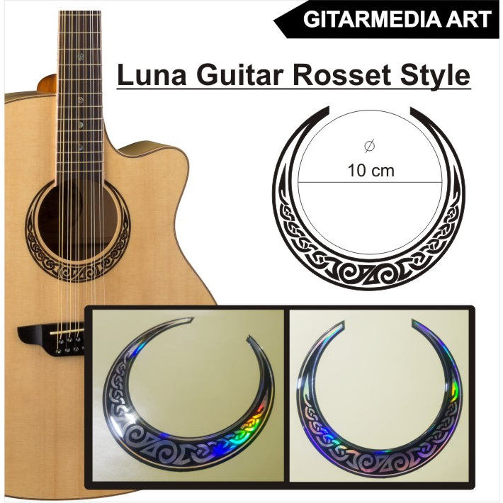 Jual stiker lubang gitar-decal sticker rosset guitar-rosset gitar-luna ...