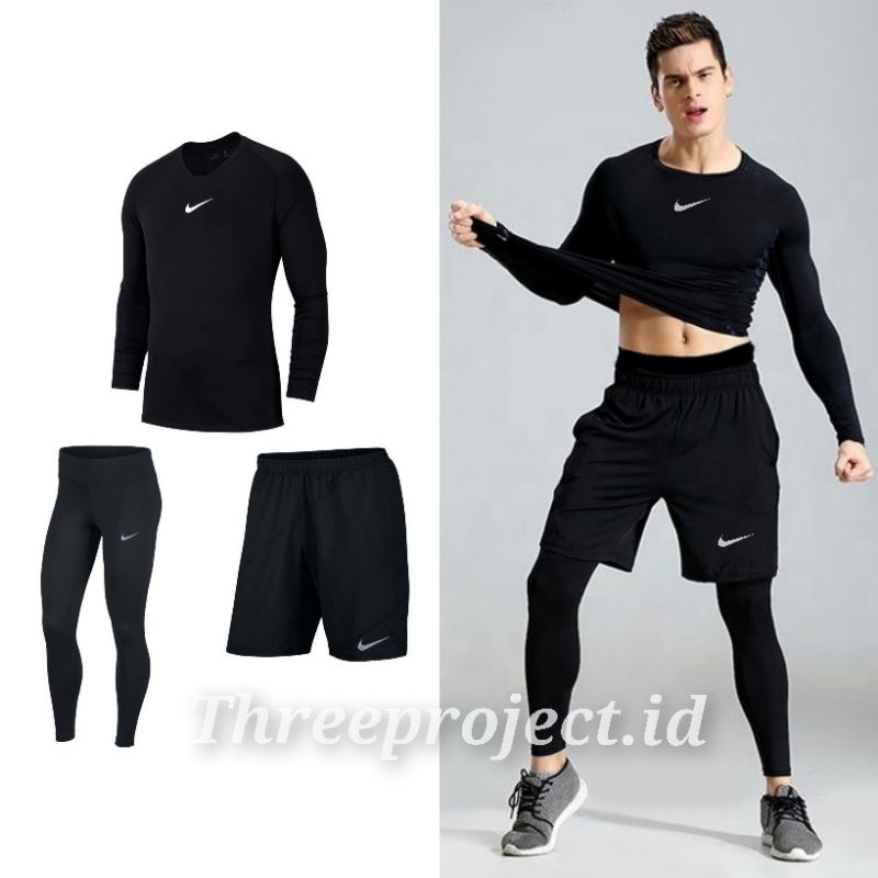 Jual PAKET BAJU BASELAYER PRIA SETELAN MANSET LEGGING DAN CELANA FUTSAL ...