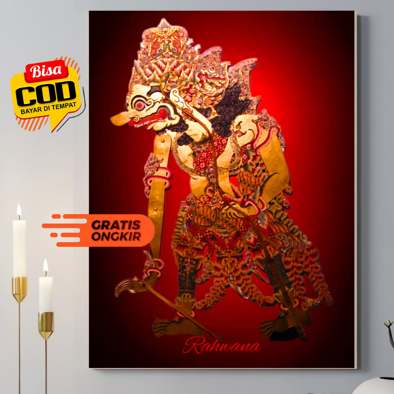 Jual Poster Wayang Kulit Rahwana Untuk Hiasan Dinding dan Souvenir ...