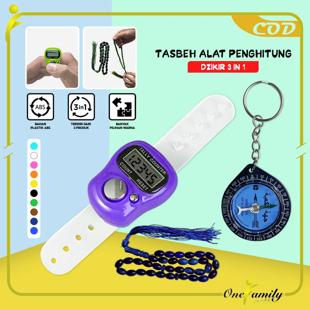Jual ONE-C939 Tasbih Digital 3IN1 Set Gantungan Kunci Kompas Alat ...