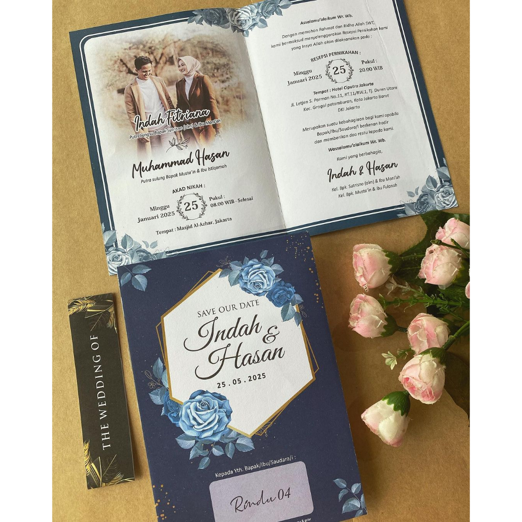 Jual UNDANGAN NIKAH BIRU UNDANGAN FOTO | Shopee Indonesia