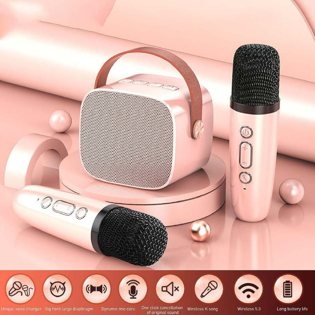 Jual Speaker Bluetooth P2 Mini Karaoke Set Microphone Speaker Wireless