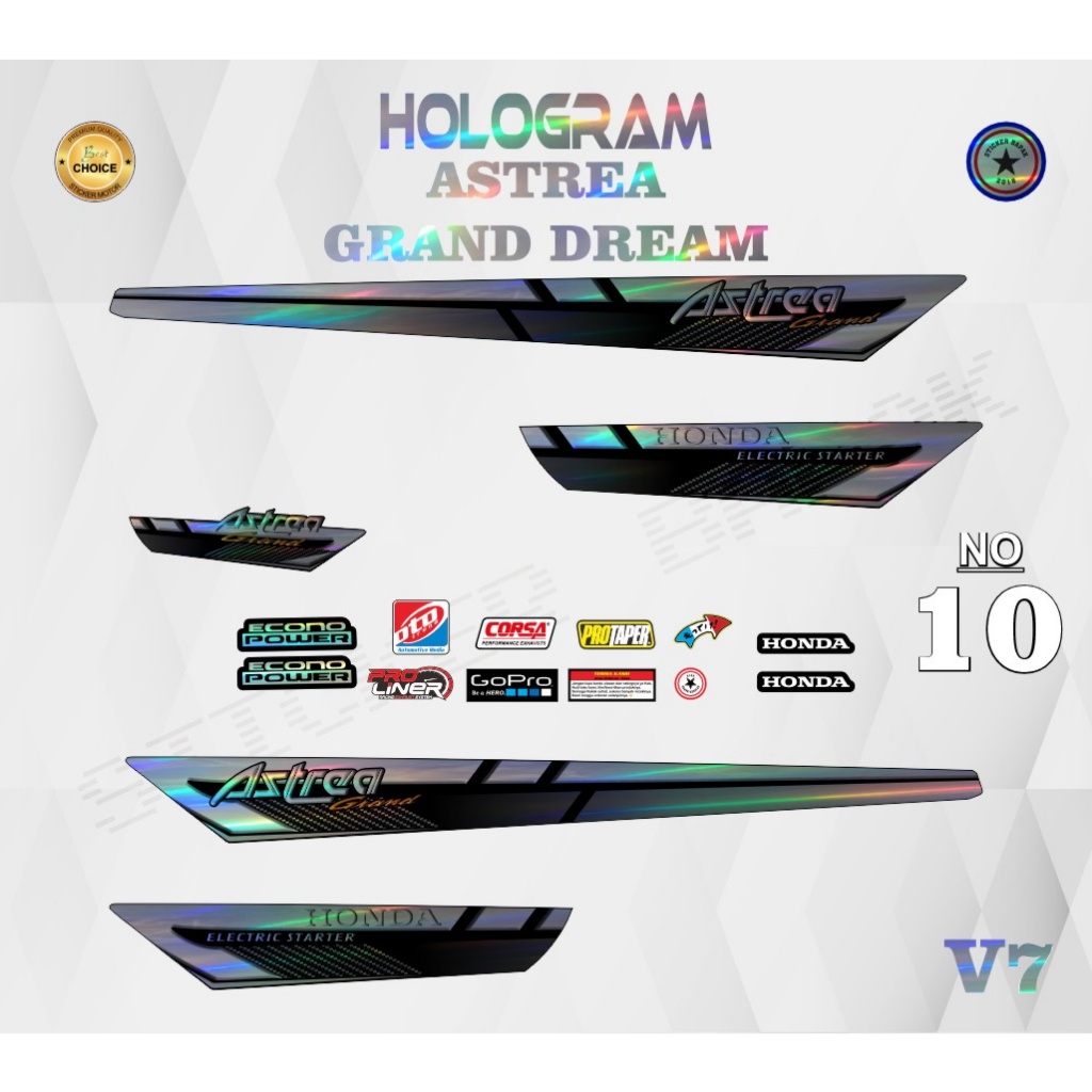 Jual Sticker Striping Hologram Honda Astrea Dream V7 Motor Grand Astra ...
