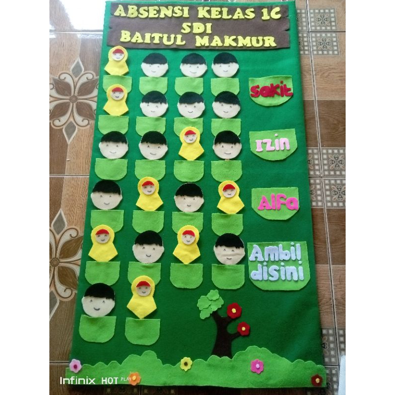 Jual ABSENSI KELAS FLANEL/HIASAN DINDING KELAS/PRAKARYA | Shopee Indonesia