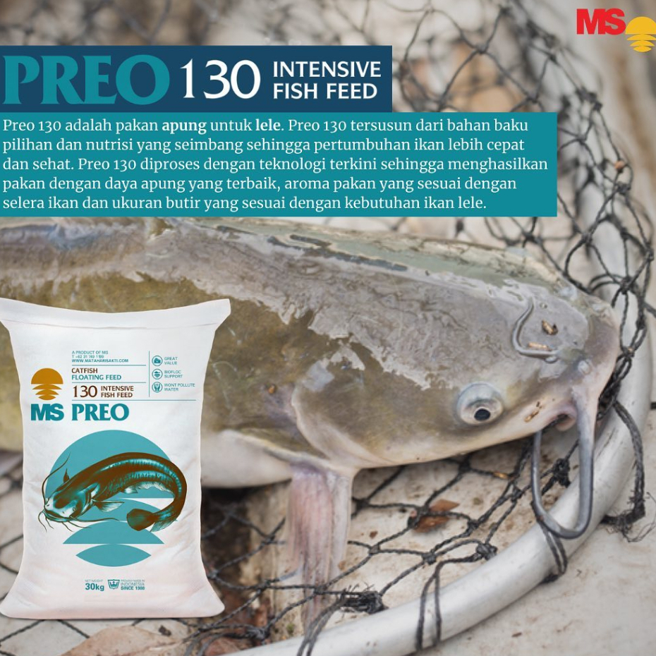 Jual Pakan Pelet Ikan Apung MS PREO 130 15Kg 15 Kg No.1 No.2 No.3 Lele ...
