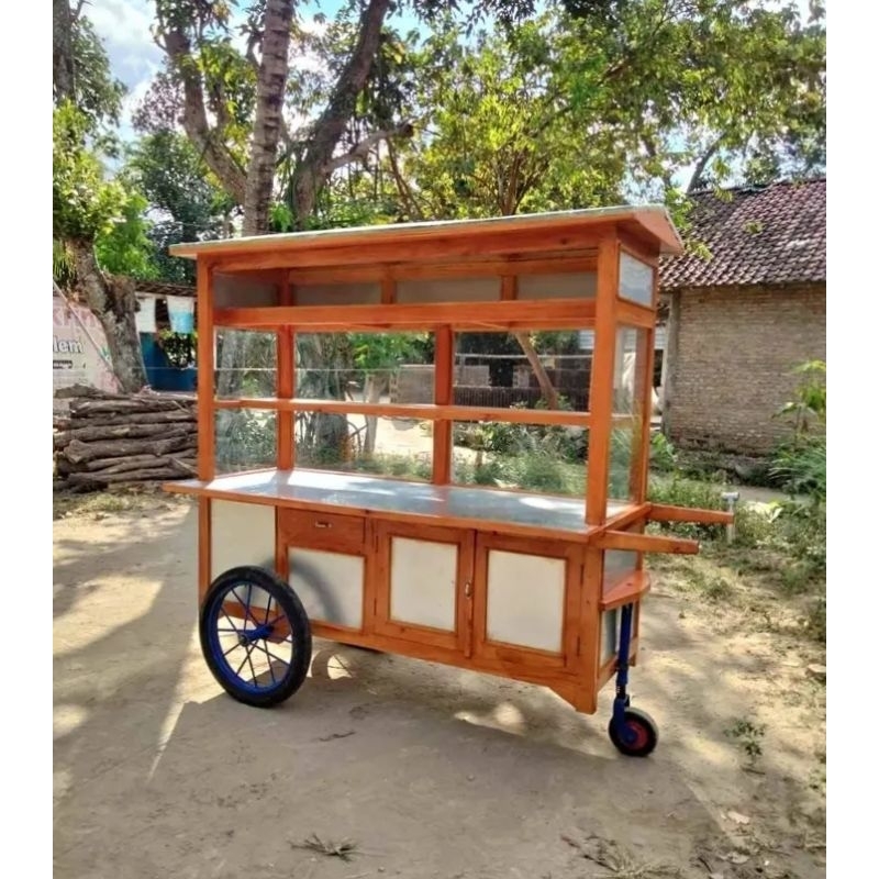 Jual Gerobak / Rombong Di Mix Galvalum Gorengan / Roti Bakar / Martabak ...