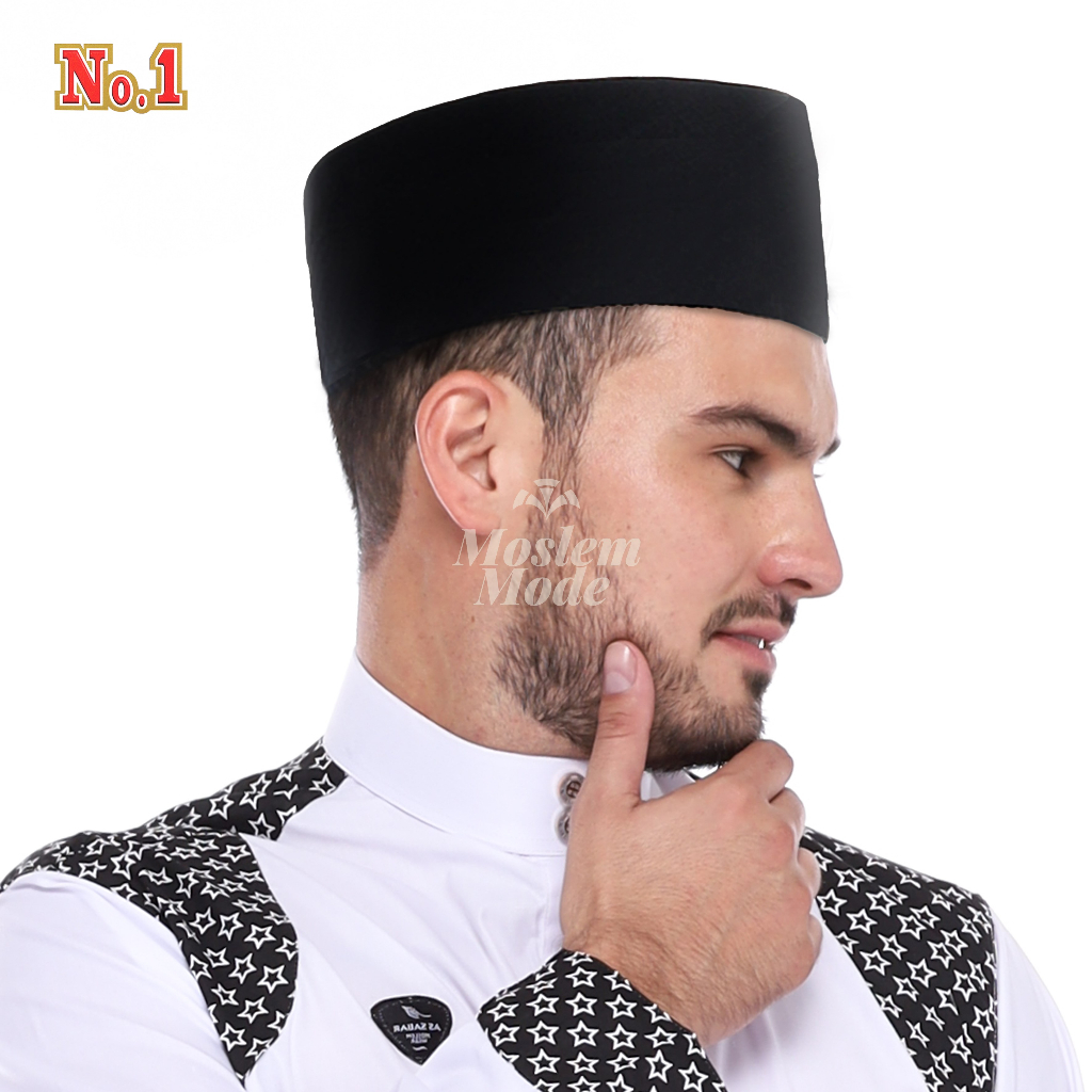 Jual Songkok Hitam Polos Full AC Hitam Cap No 1 - Songkok Pria Model ...