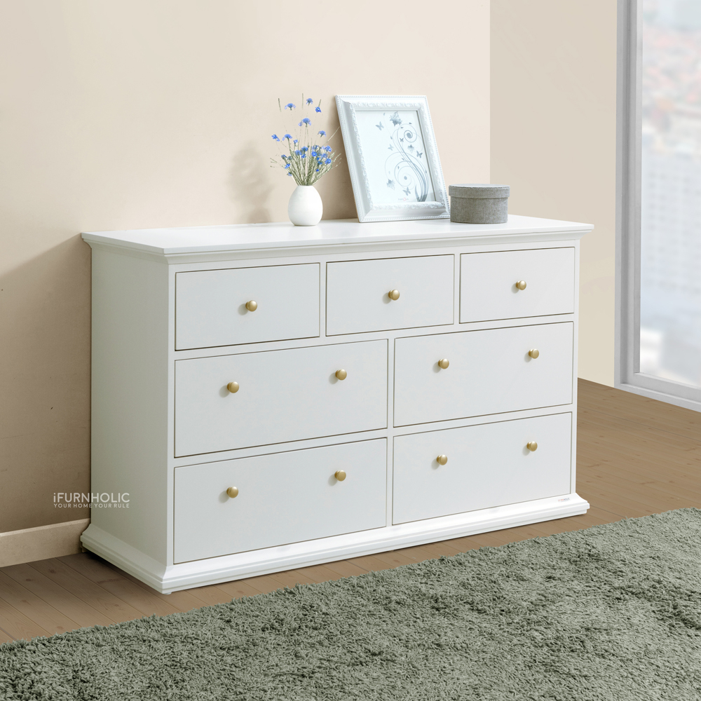 Jual IFURNHOLIC Kamila 7 Drawers | Lemari Laci Kayu Minimalis Klasik ...
