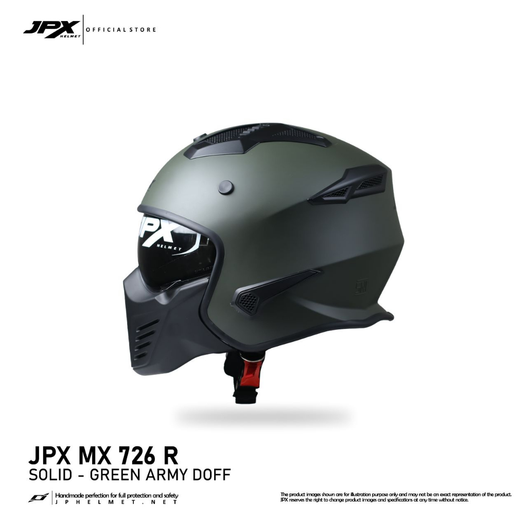 Jual Helm JPX Full Face MX-726R NEW Solid - Green Army Doff | Shopee Indonesia
