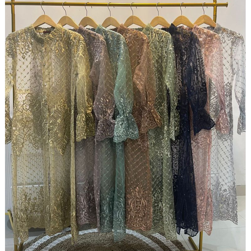 Jual OUTER BROKAT BAHAN TILLE SAPTO PREMIUM / OUTER KEBAYA LEPAS PASANG ...