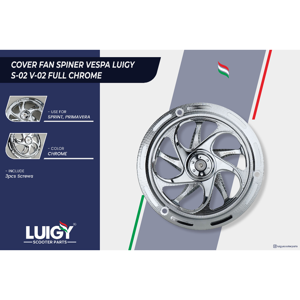 Jual Cover Fan Spinner Vespa Sprint Primavera S 02 V 02 Full Chrome ...