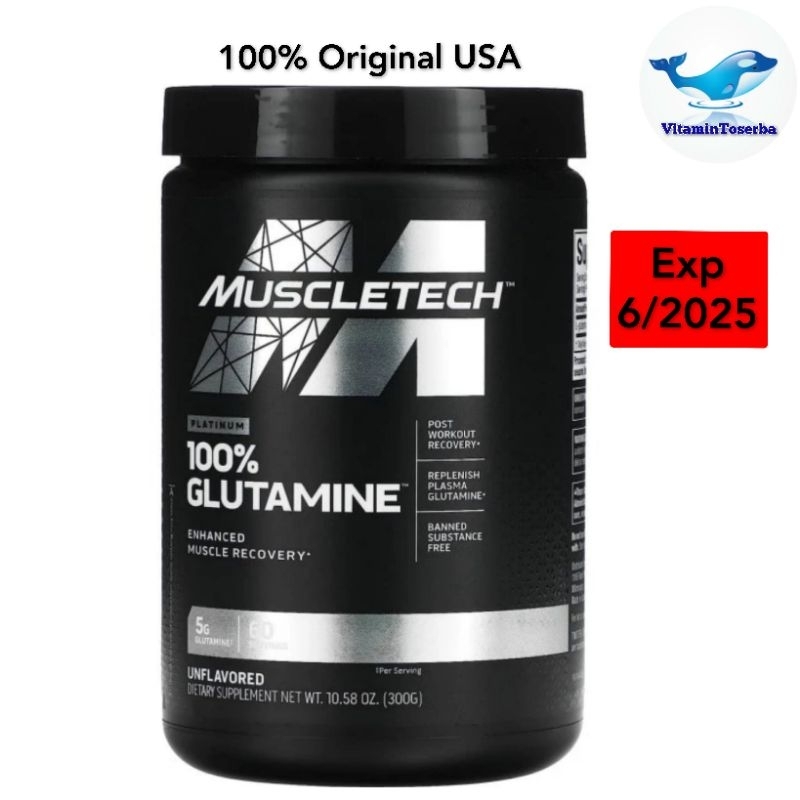Jual MuscleTech Platinum 100% Glutamine Unflavored 60 serving (300 g ...