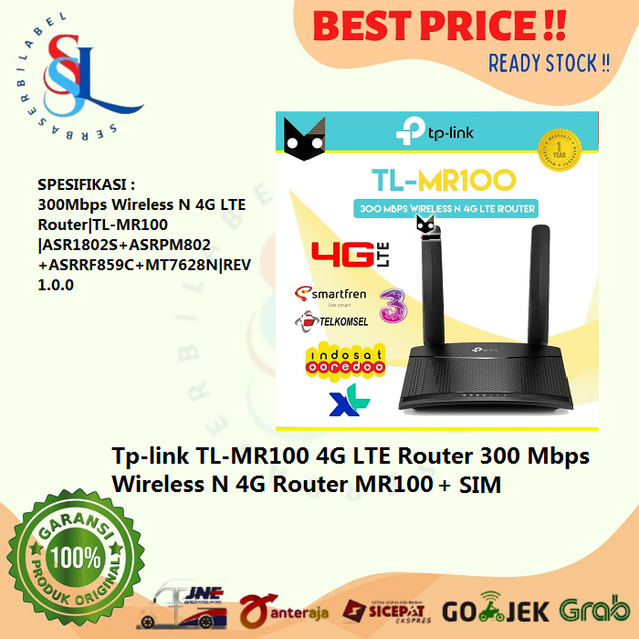 Jual Tp-link TL-MR100 4G LTE Router 300 Mbps Wireless N 4G Router MR100+SIM | Shopee Indonesia