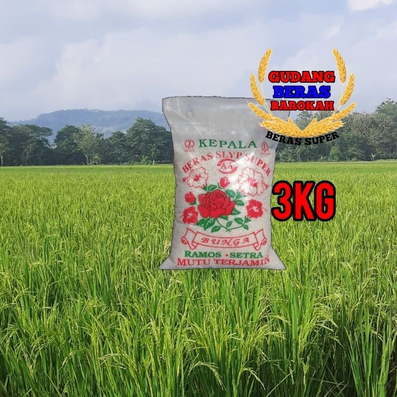 Jual BERAS SETRA RAMOS CAP BUNGA 3KG | Shopee Indonesia