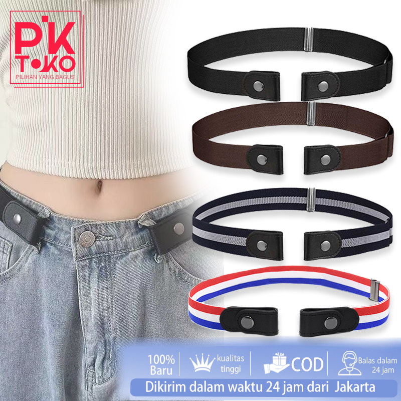 Jual Ikat Pinggang Belt Elastis Gesper Karet Klip Belt Korea Fashion ...