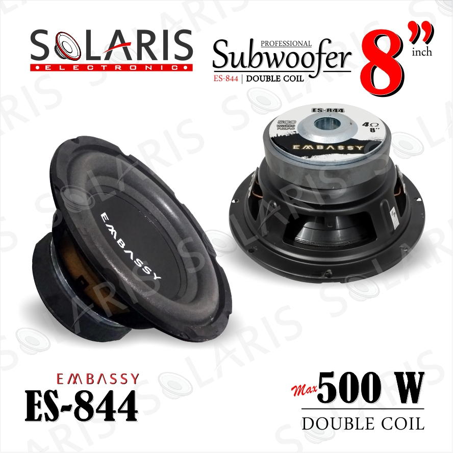 Jual SUBWOOFER 8 Inch EMBASSY 500 Watt ES-844 DOUBLE COIL MAGNET BSESAR | Shopee Indonesia