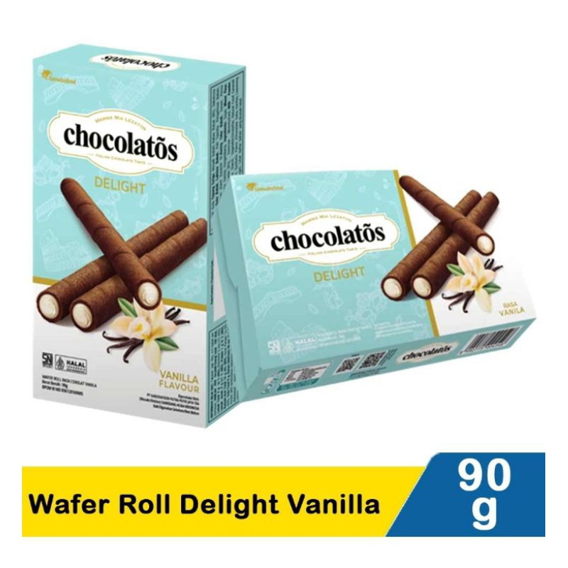 Jual Chocolatos Wafer Roll Delight Vanila & Coklat | Shopee Indonesia