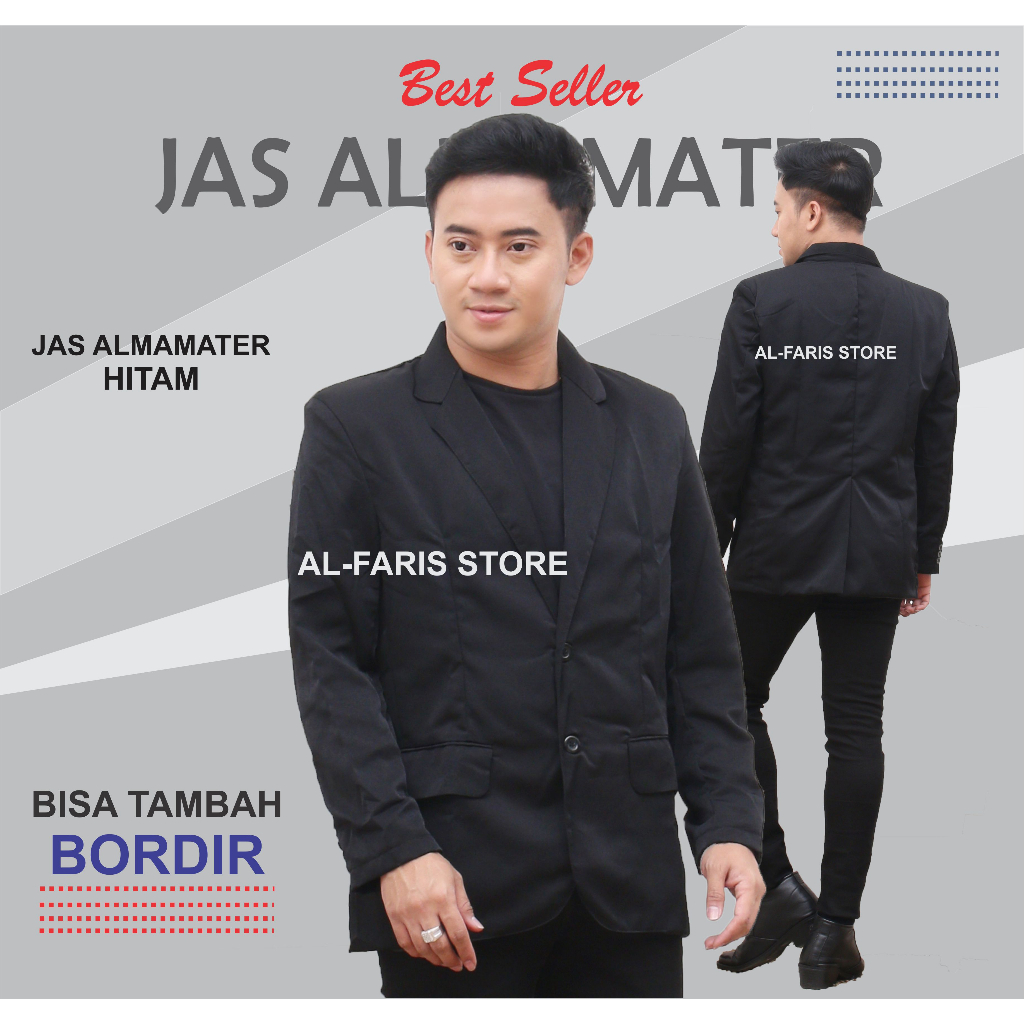 Jual JAS BLAZER HITAM FULL FURING JAS HITAM POLOS FORMAL / JAS WISUDA / JAS ALMAMATER SERAGAM ...