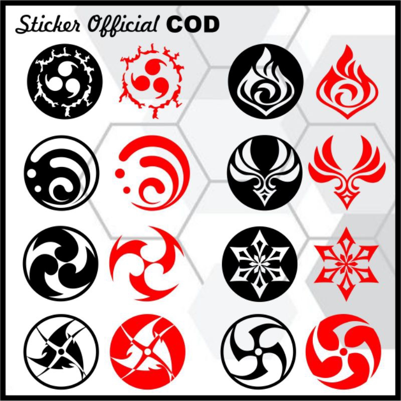 Jual sticker sharingan saringan. sticker naruto, genshin impact logo ...