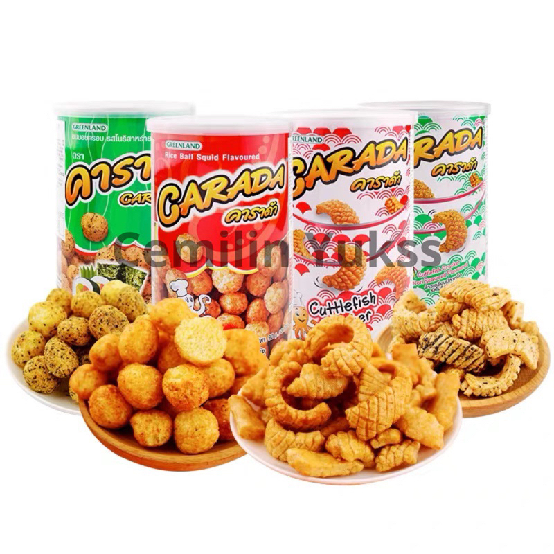 Jual Carada Rice Ball Squid Snack 90g [Jar] Carada Cuttle Fish Cracker ...