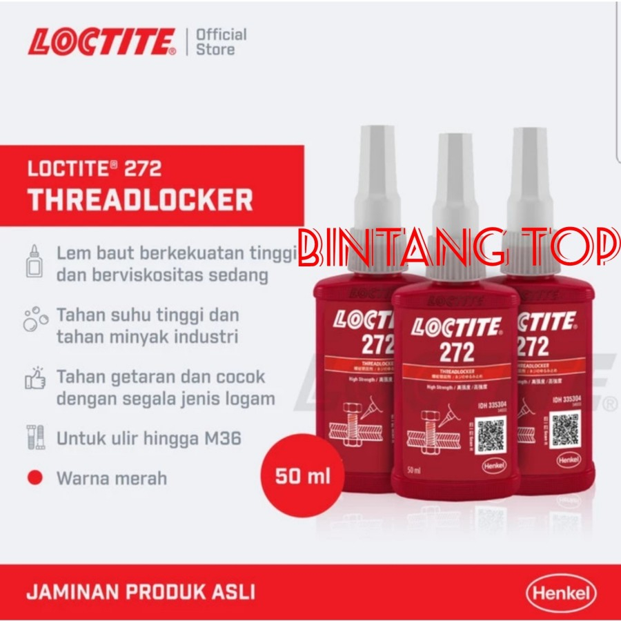 Jual LOCTITE 272 50 ML LEM MATERIAL ORIGINAL - LEM LOCTITE 272 50ML | Shopee Indonesia